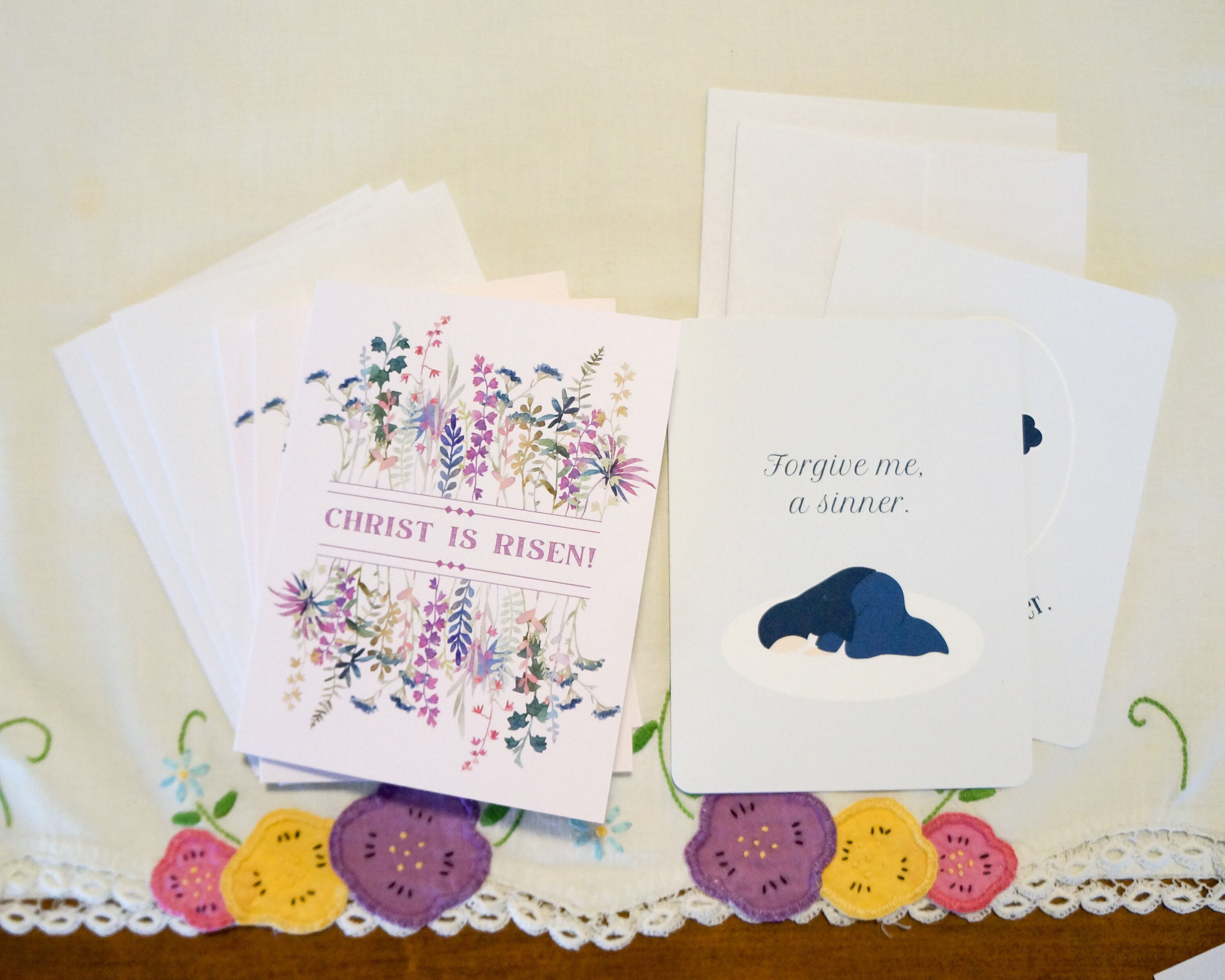 Pascha Orthodox Greeting Cards floral Christ is Risen Pack - Etsy