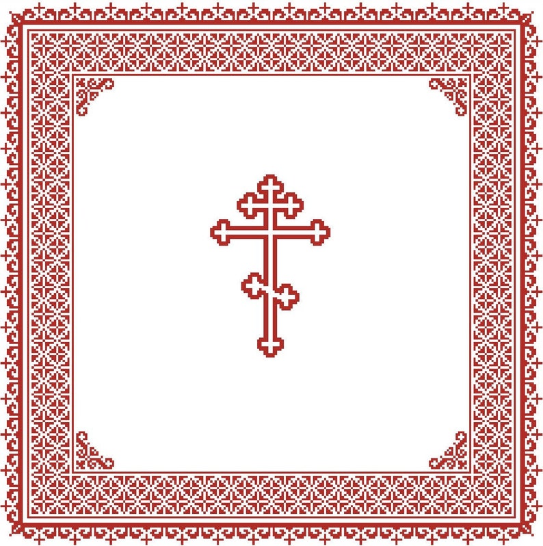 Digital PDF Lace Orthodox Cross Counted Cross Stitch Pattern for Pascha ...