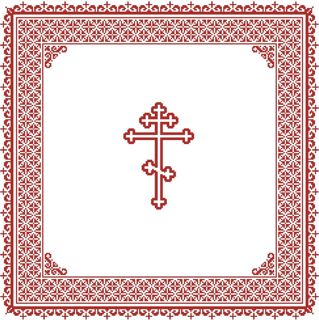 Digital PDF Lace Orthodox Cross Counted Cross Stitch Pattern for Pascha ...