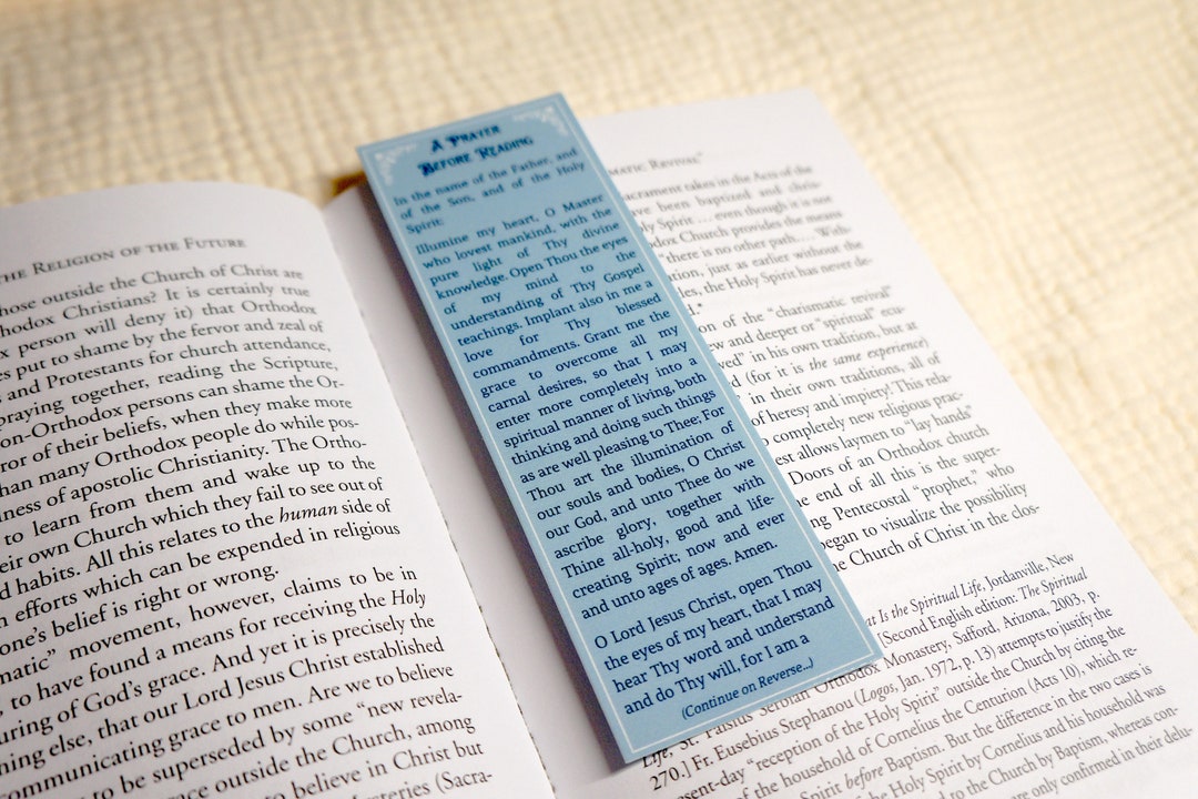 Orthodox Bookmark Prayer Before Reading - Etsy