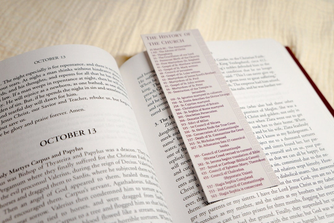 Orthodox Bookmark Church History Timeline - Etsy