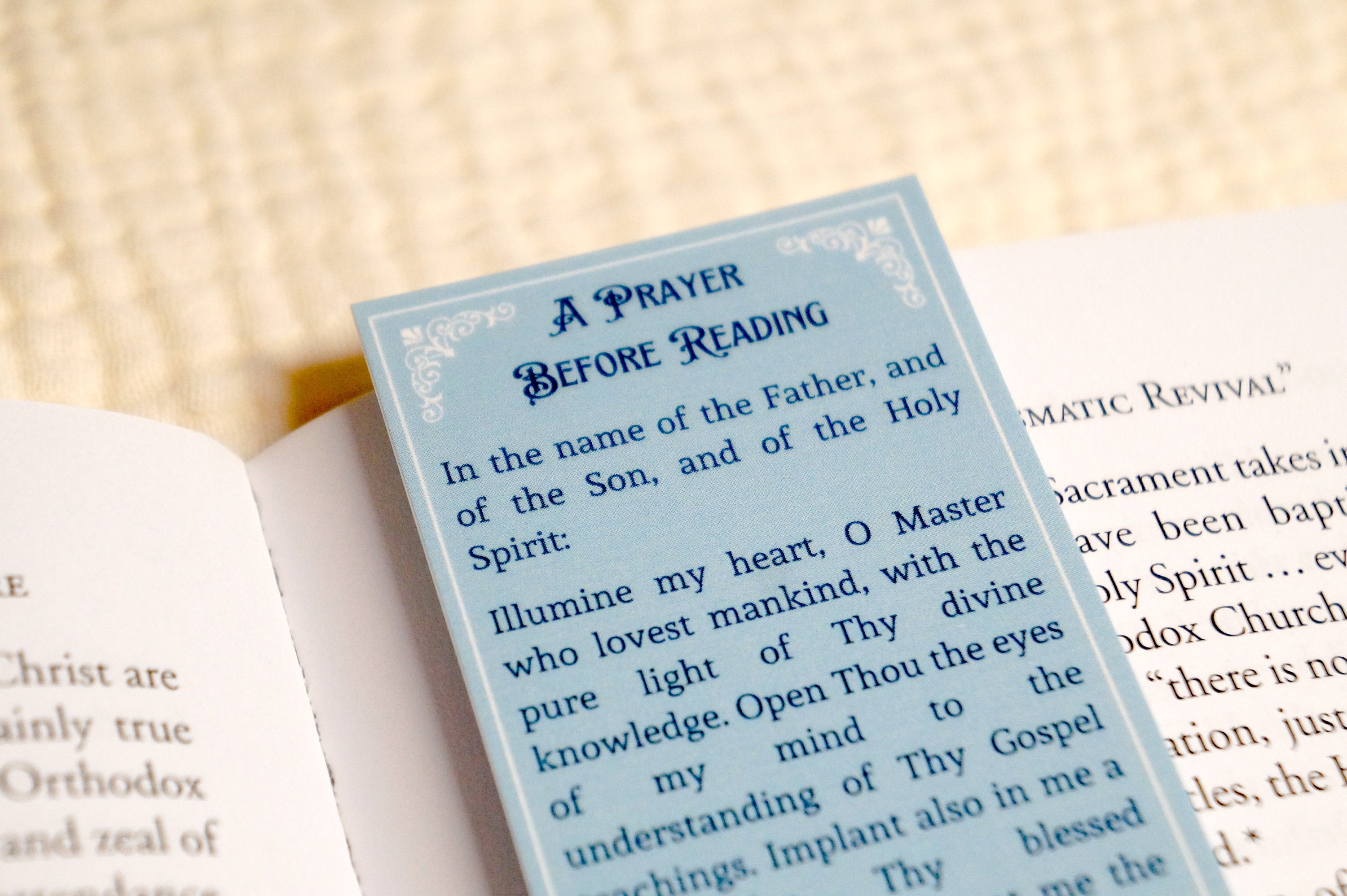 Orthodox Bookmark Prayer Before Reading - Etsy