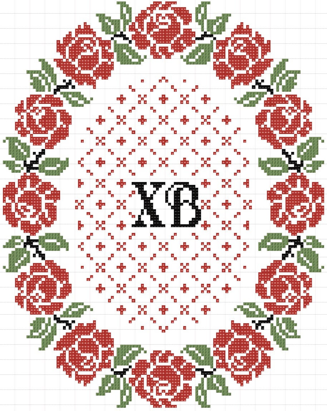 Digital PDF Rose Ring Counted Cross Stitch Pattern for Pascha Basket ...