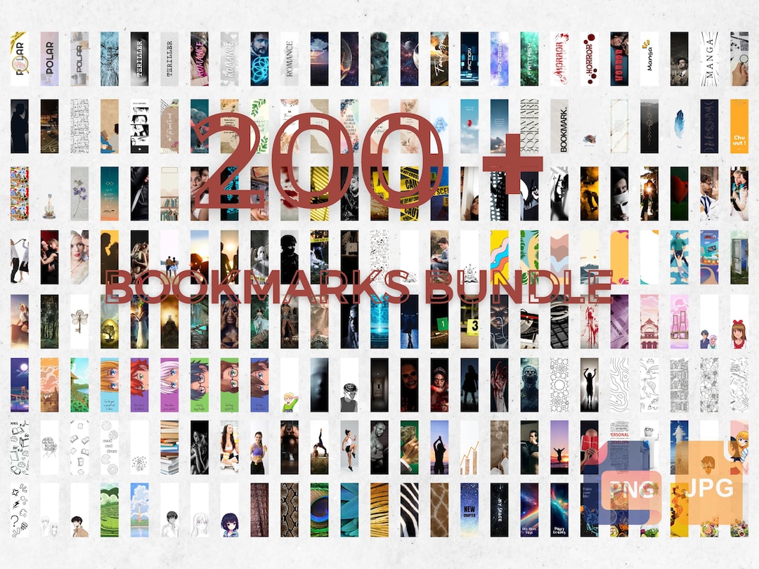 200 Bookmarks, High Qualities 300 DPI, JPG, PNG Bookmarks, Multi ...