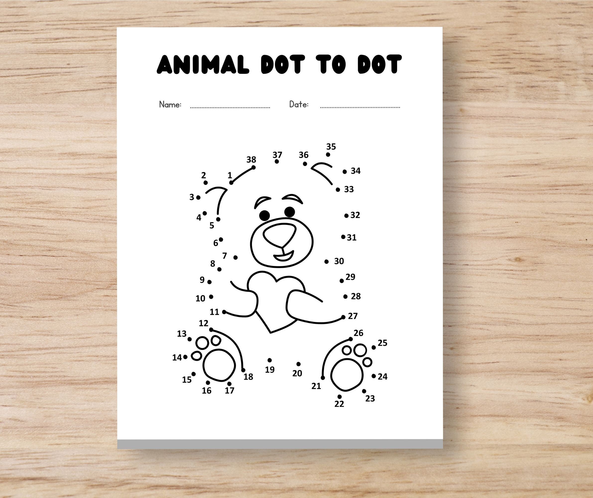 Printable, Dot to Dot, Coloring, Cute Animals X9 Cheat Sheet, Instant ...