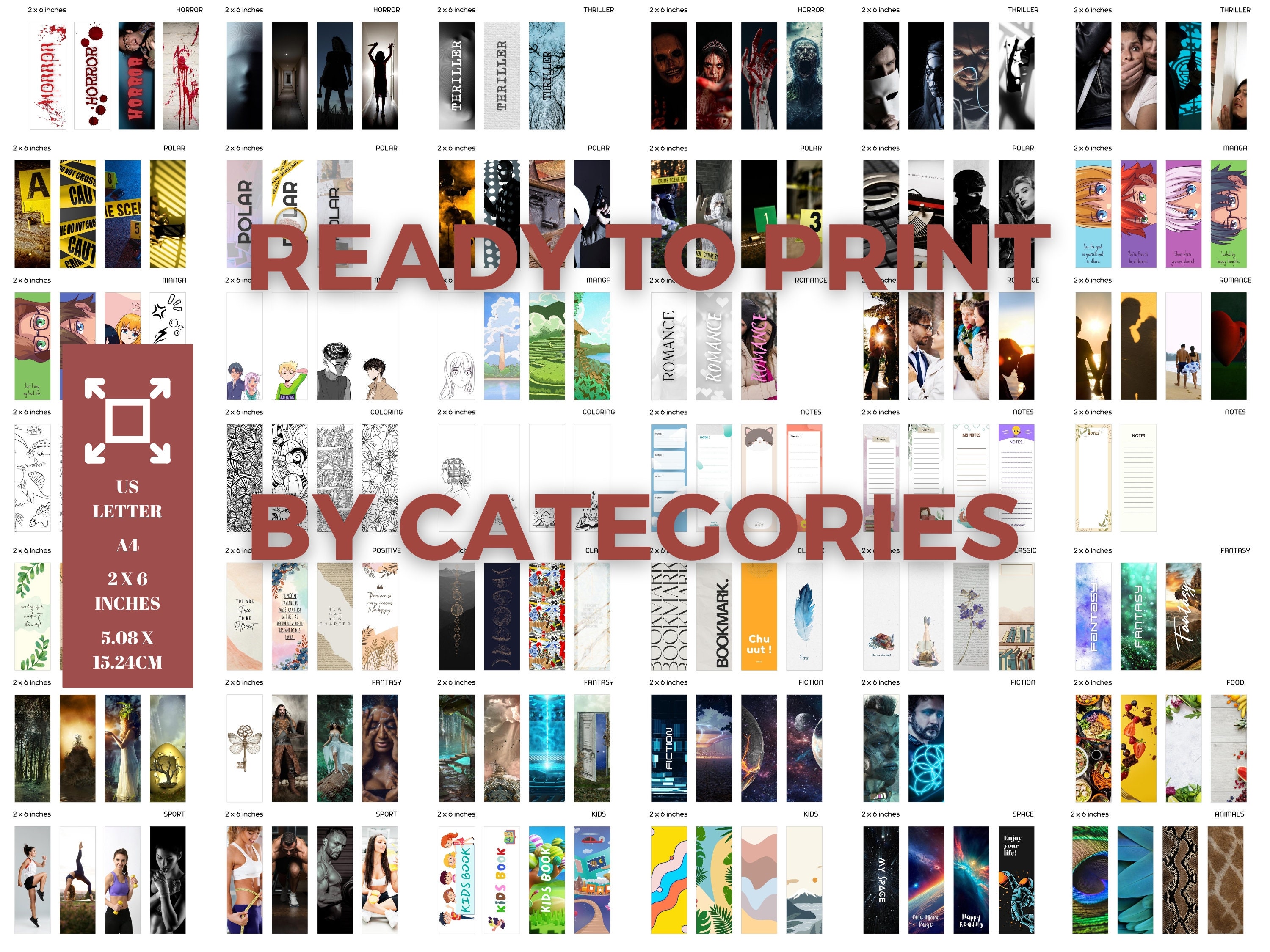200 Bookmarks, High Qualities 300 DPI, JPG, PNG Bookmarks, Multi ...
