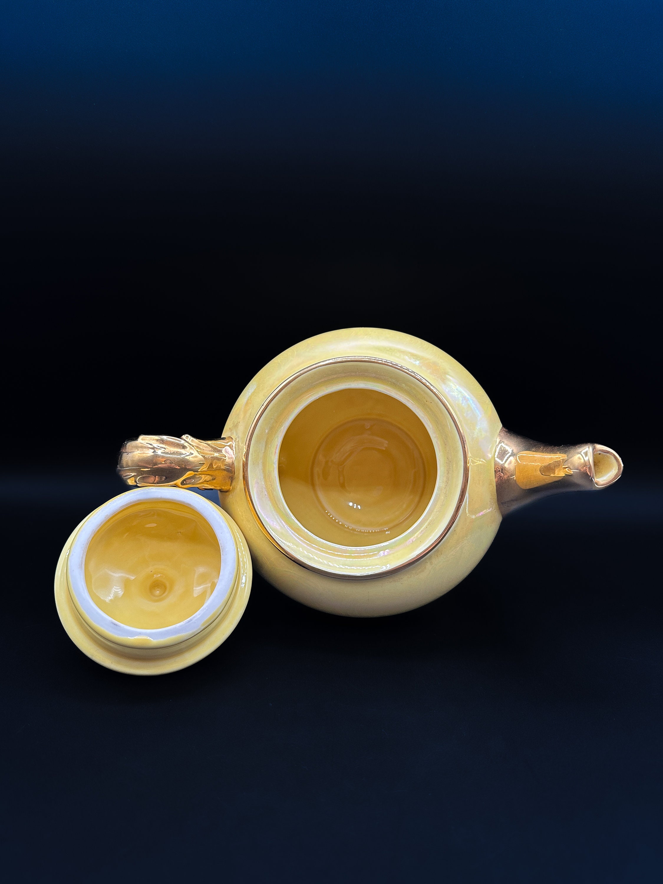 Vintage Acme Craftware 22KT Gold Trim Teapot, Sugar & Creamer Set - Etsy