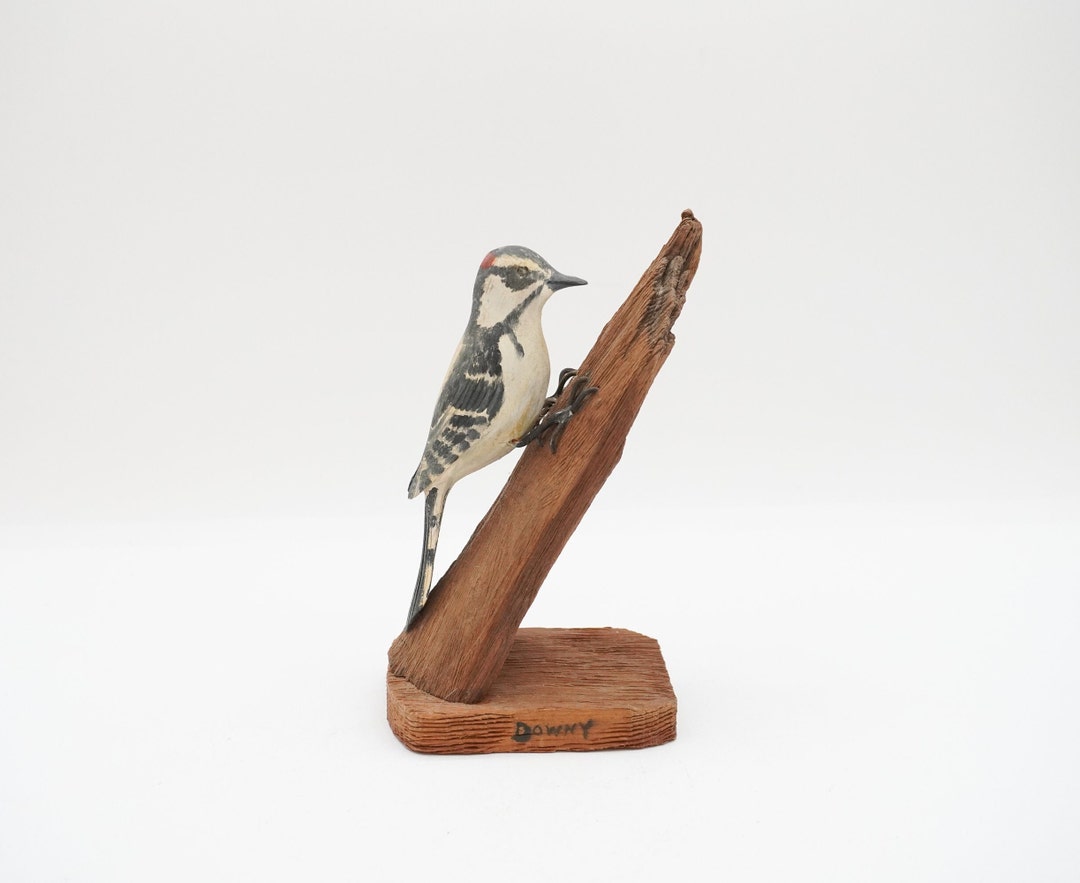 Clem Wilding 1909-1989 Berger, MO Hand-carved Wood Downy Woodpecker ...