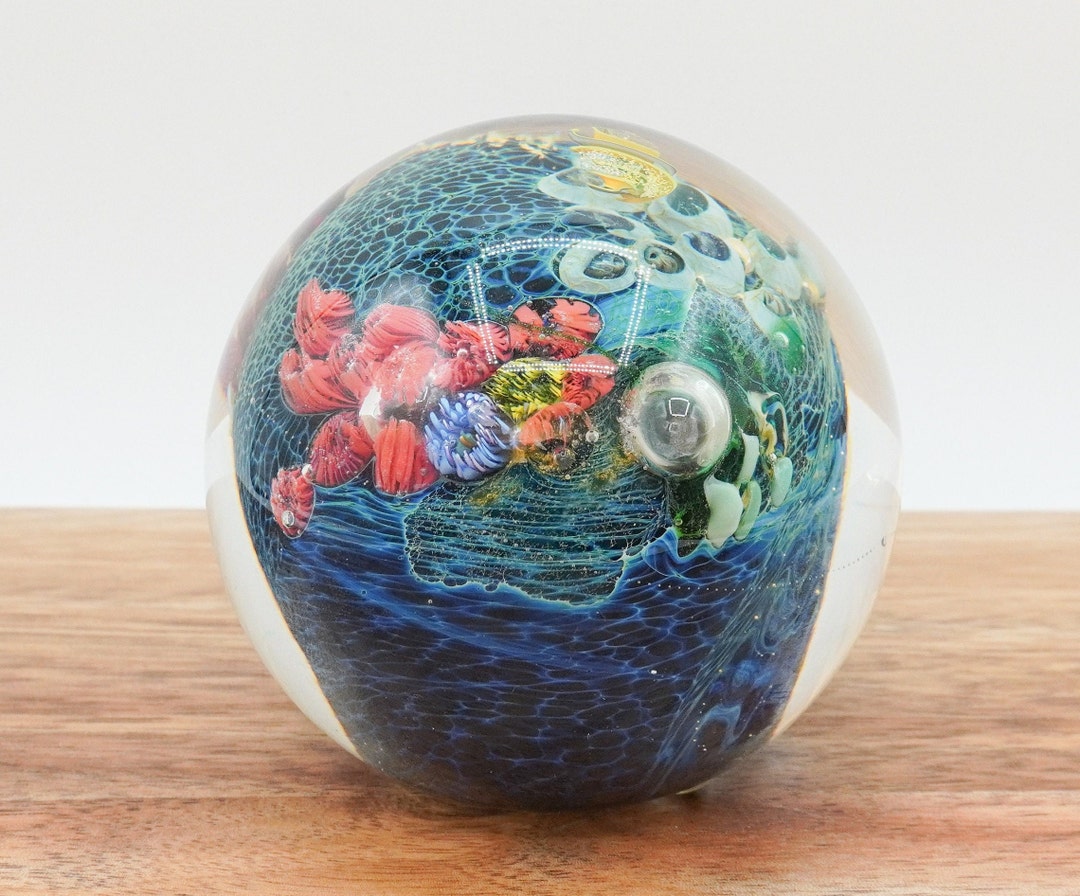 Vintage Josh Simpson Glass New Mexico Inhabited Planet Paperweight - Etsy