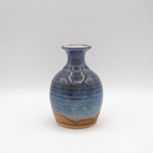 Vintage Phil Morgan Pottery Seagrove NC 4.75 Blue Bud Vase Early Work ...