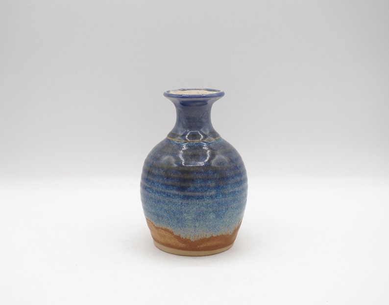 Vintage Phil Morgan Pottery Seagrove NC 4.75 Blue Bud Vase Early Work ...