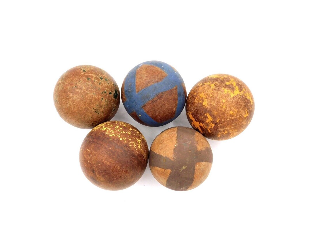 Antique Primitive Handmade, Heavy Wood 2-3" Bocce Balls Set of 5 - Etsy