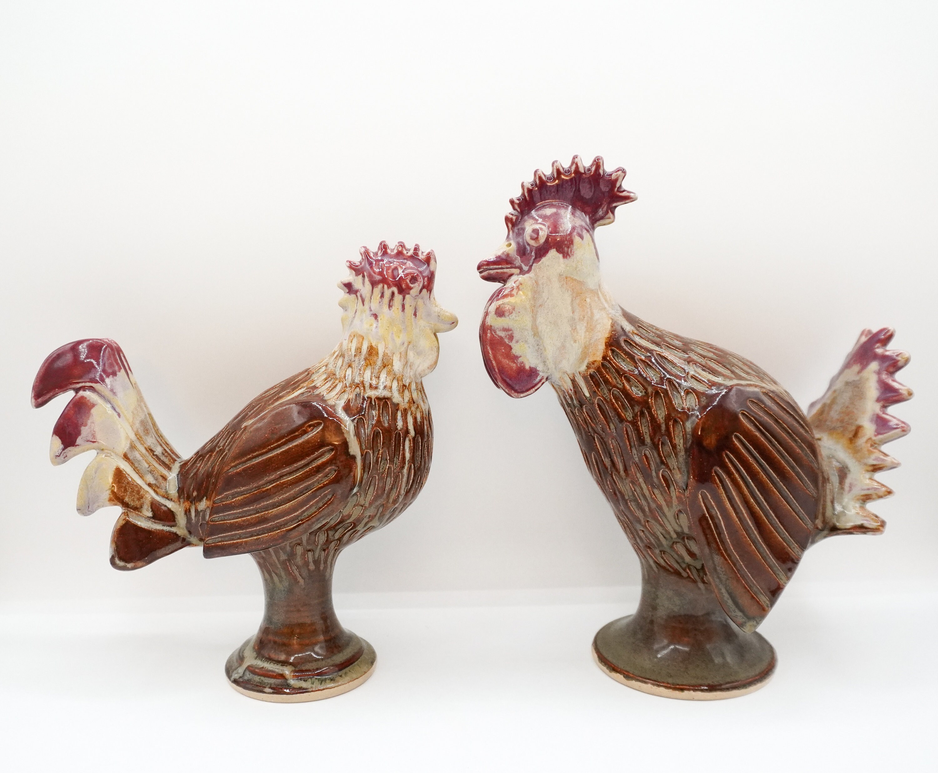 8.25 Larry Moore Pottery Seagrove, NC Ceramic Rooster Vintage Southern ...