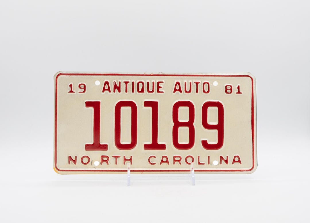 Vintage 1981 North Carolina Antique Auto License Plate - NC Pre-owned ...