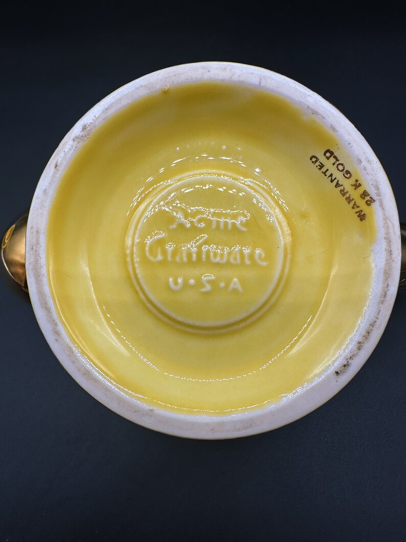 Vintage Acme Craftware 22KT Gold Trim Teapot, Sugar & Creamer Set - Etsy