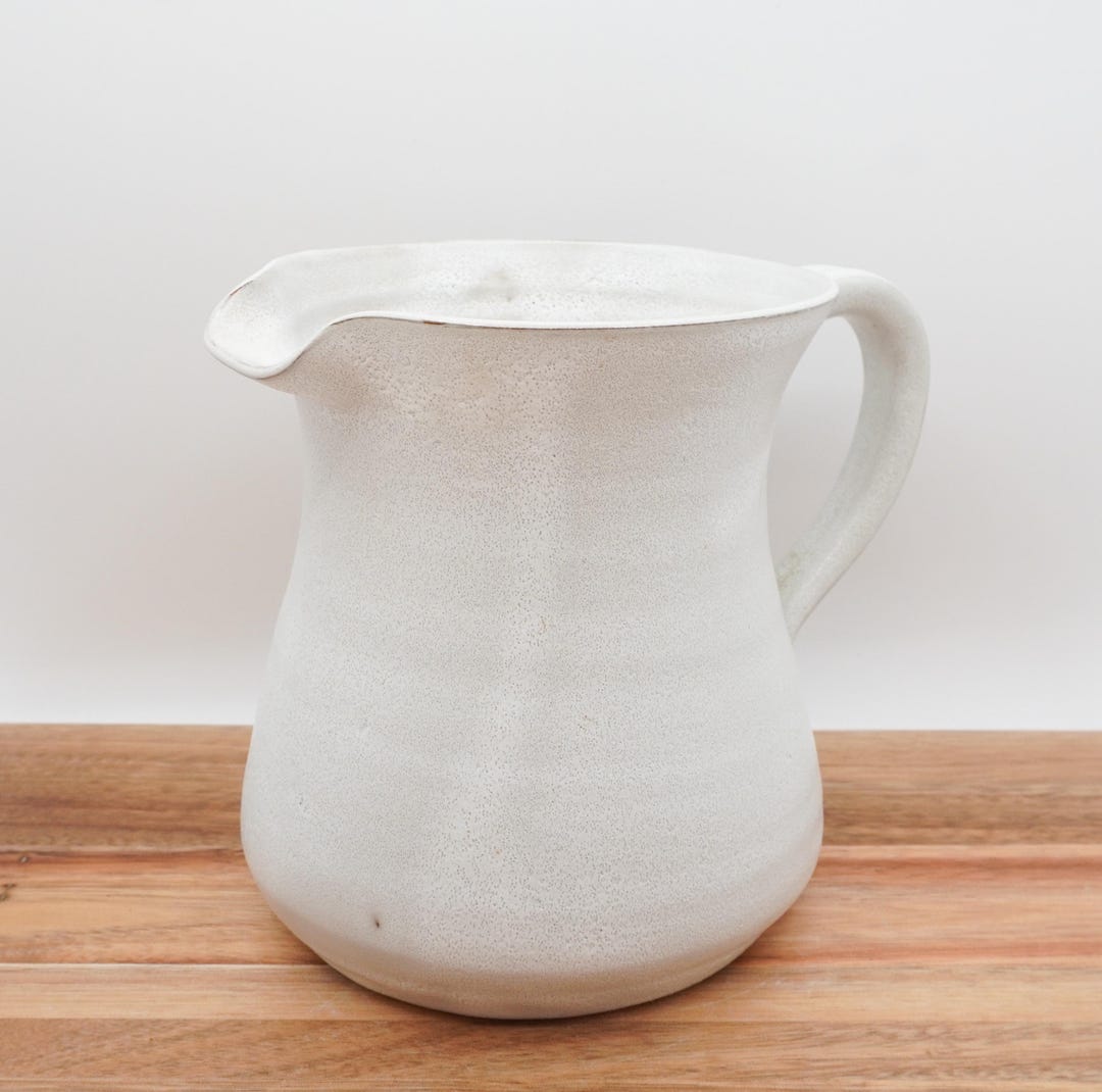 J.B. Cole Pottery Waymon Cole Attributed Matte White Pitcher Steeds ...