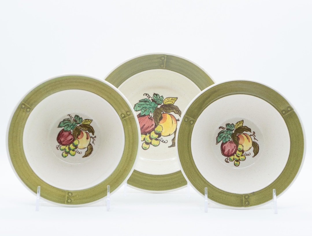Vintage Metlox Poppytrail Fruit Bowls – Green Provincial Set - Etsy