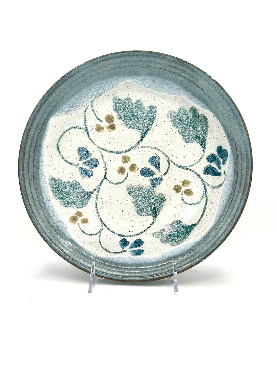 Handmade Signed Peg Ryan Studio Pottery 11 Round Serving Bowl Blue ...