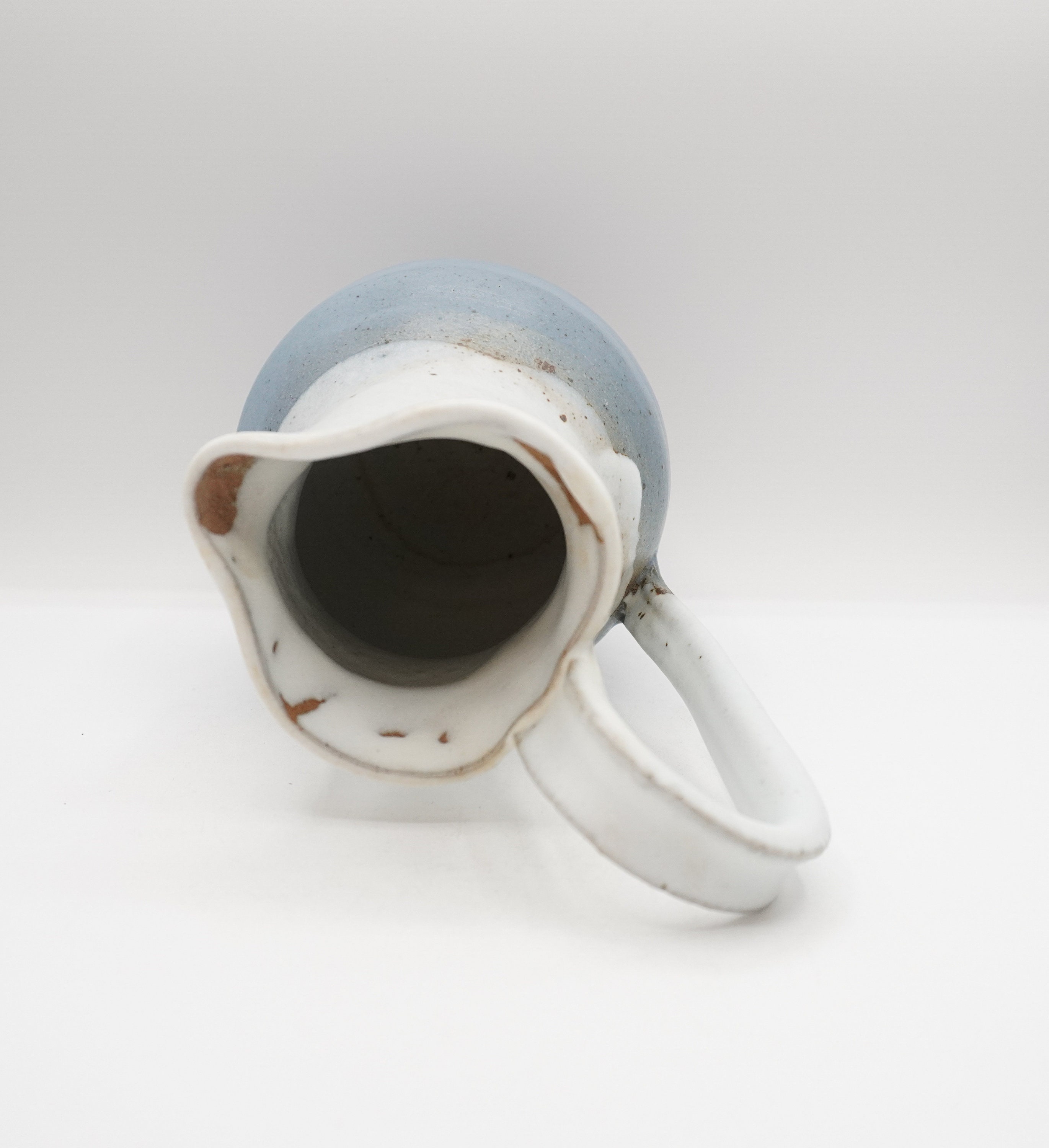 1992 9.5 Blue & White Rebecca Pitcher Vintage Signed JJ Handmade Studio ...