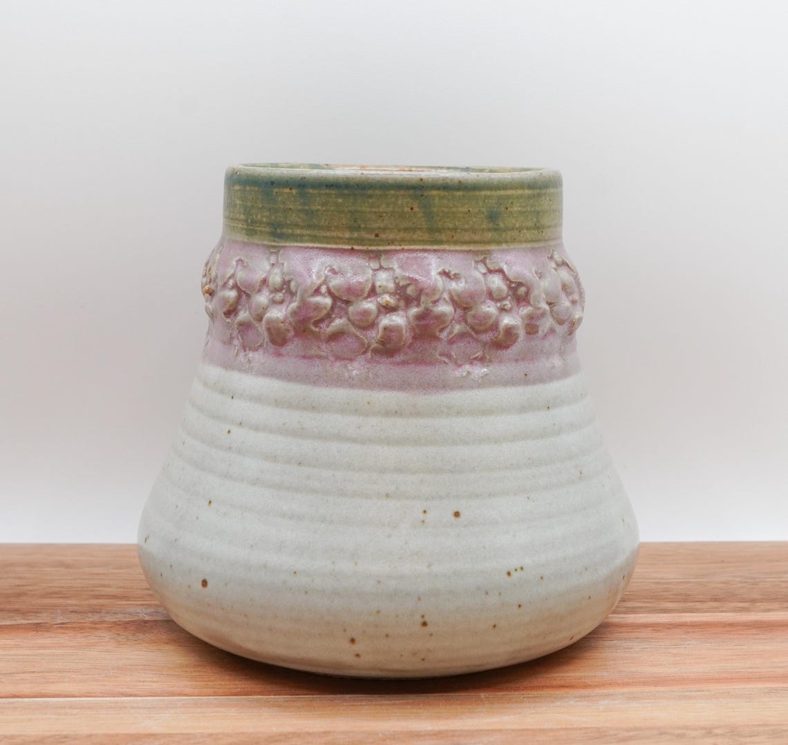 1997 Jim Bell Under the Oaks Matte Stoneware Vase - Vintage NC Studio ...