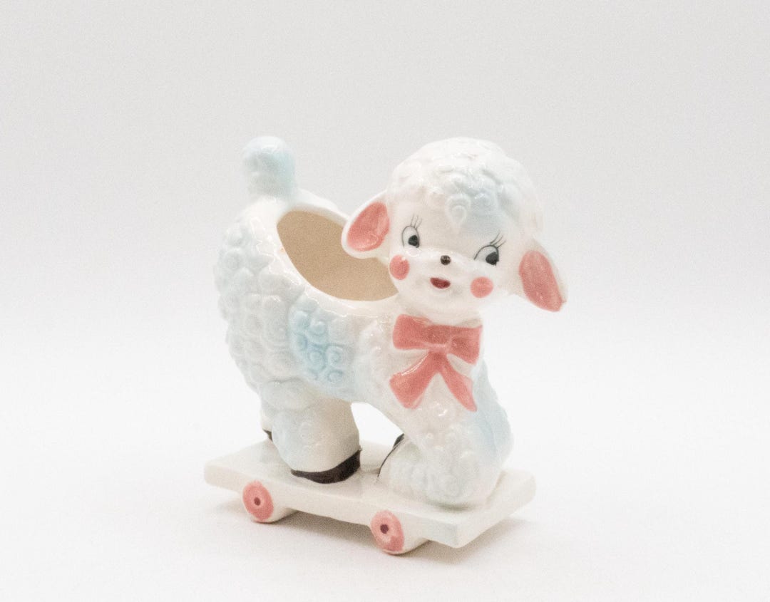 Vintage Shafford Ceramic Sheep Lamb Planter Japan Mid Century Kitsch ...