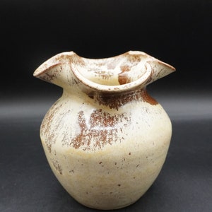 1990 Kenneth George Cole Pottery Sanford NC 4.75 Yellow Rutile Ruffle ...