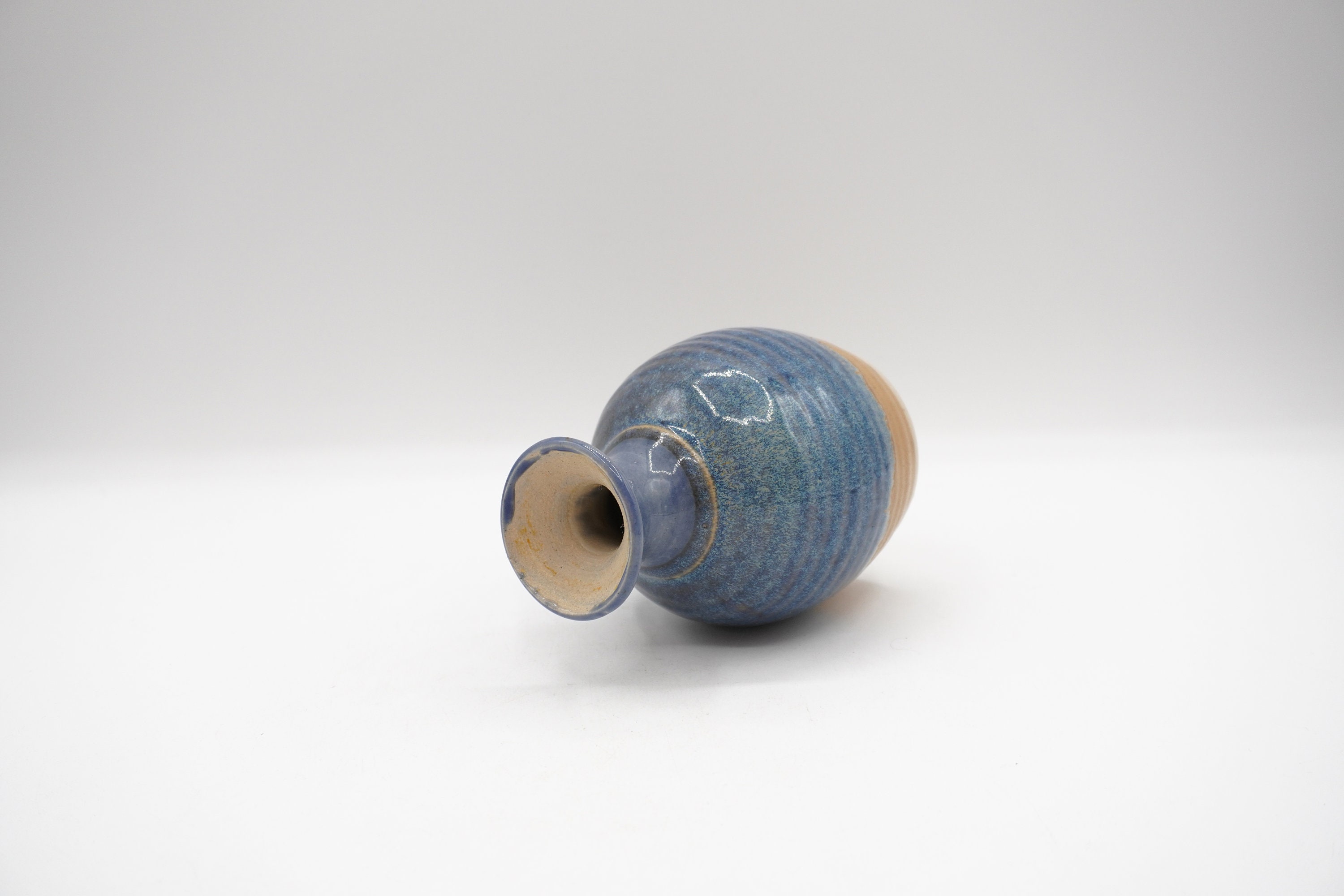 Vintage Phil Morgan Pottery Seagrove NC 4.75 Blue Bud Vase Early Work ...