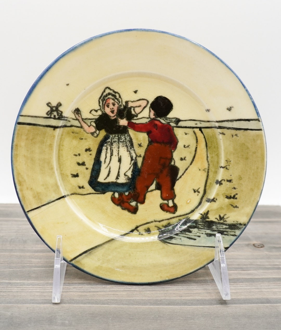 Vintage Haag Austria Pottery #350 Children Windmill Dutch Folk Art 6 ...