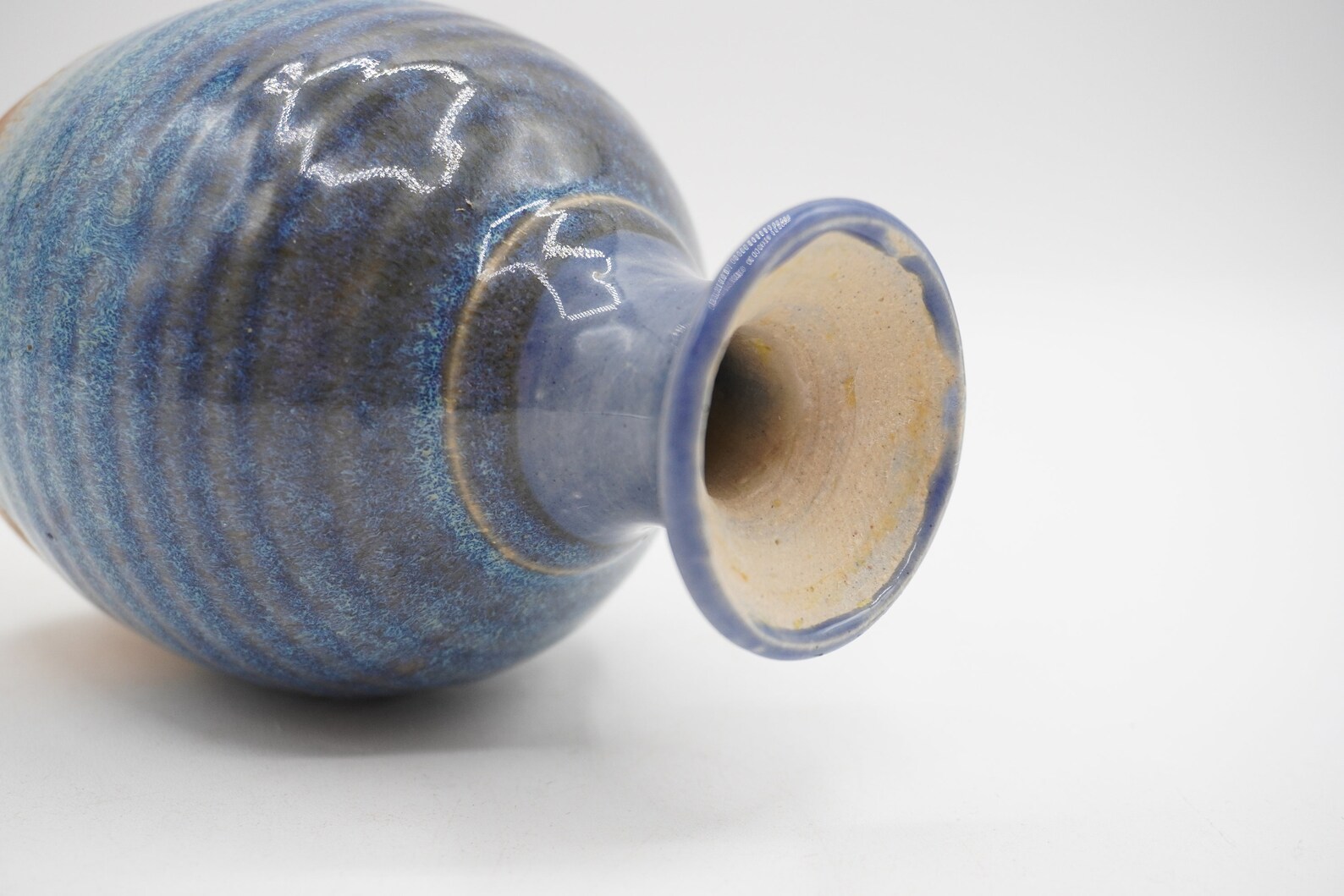 Vintage Phil Morgan Pottery Seagrove NC 4.75 Blue Bud Vase Early Work ...