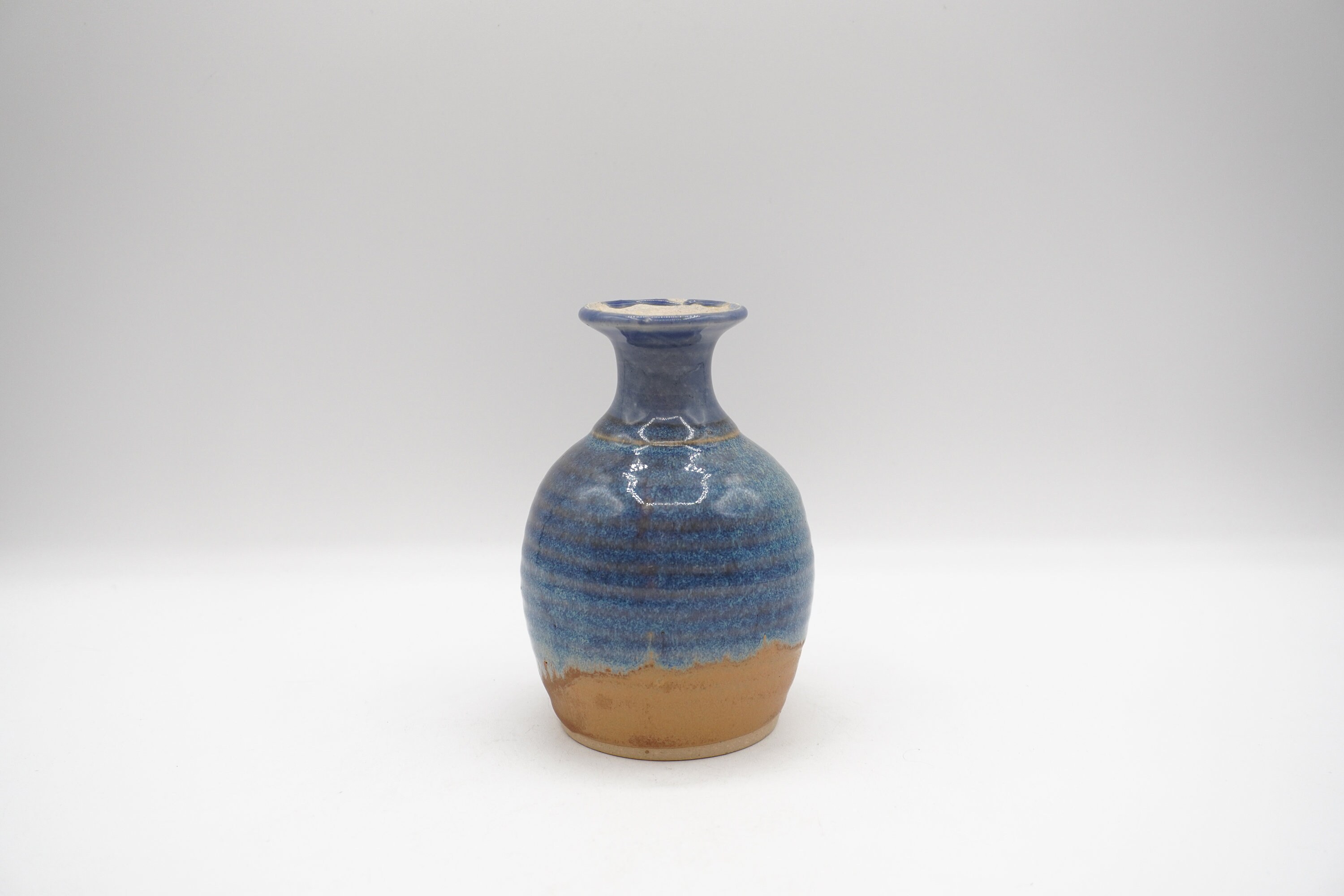 Vintage Phil Morgan Pottery Seagrove NC 4.75 Blue Bud Vase Early Work ...