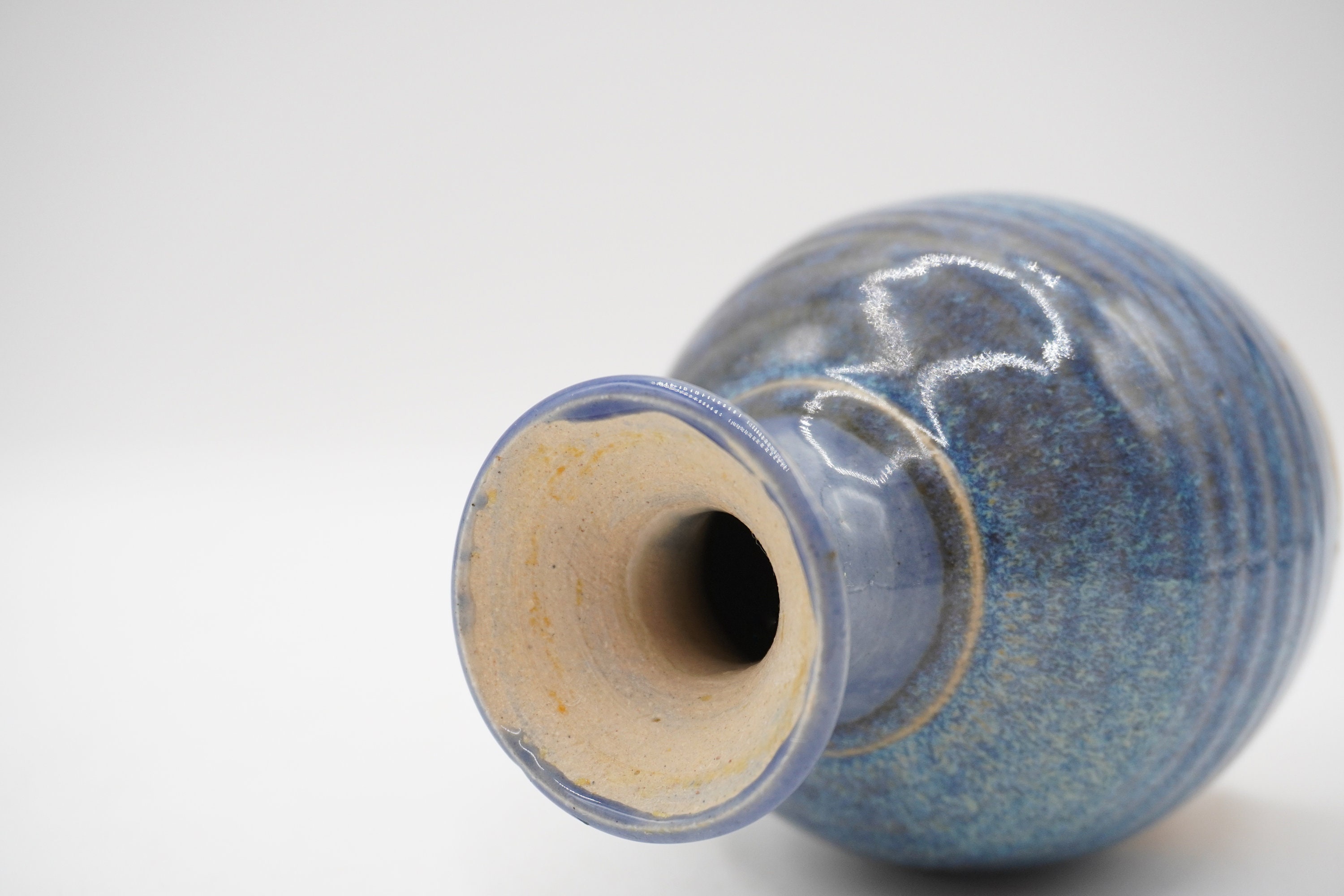 Vintage Phil Morgan Pottery Seagrove NC 4.75 Blue Bud Vase Early Work ...