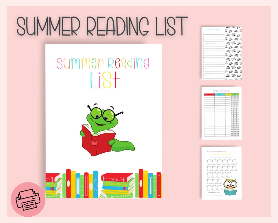Digital Summer Reading List, Kids Printable Reading Planner, PDF Book ...