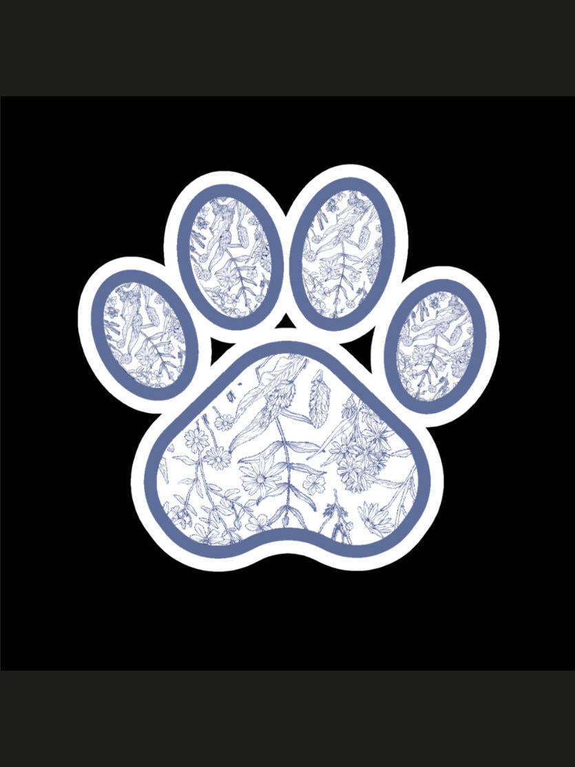 Handmade Dog Paw Print Sticker for Animal Lovers, Custom Vinyl Laptop ...