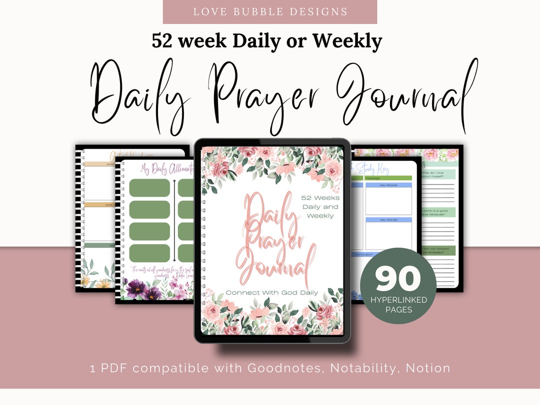 Digital Faith Journal, Prayer Journal, Bible Study Planner, Sermon ...