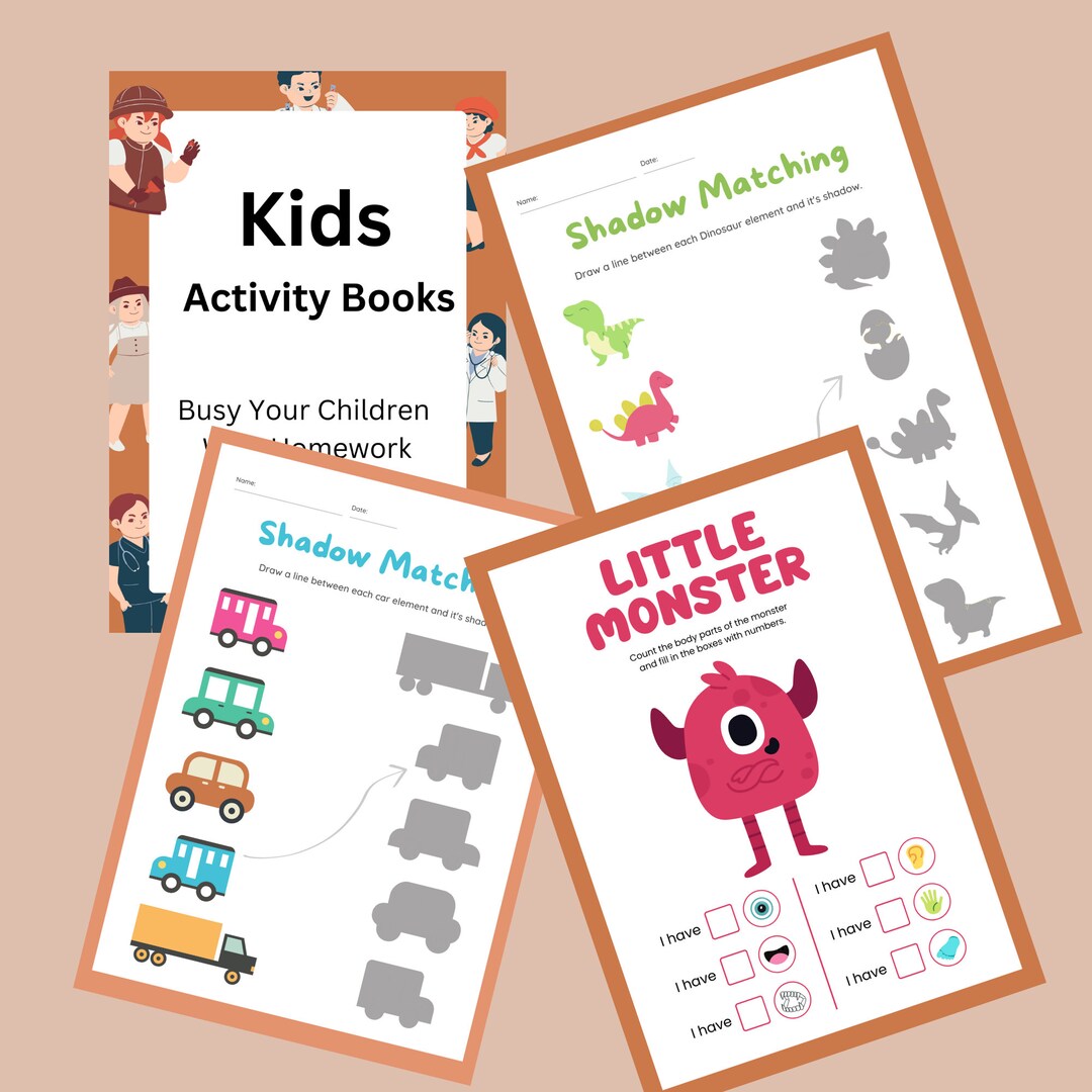 Pre-k Learning Matching Game | Activity Book for Kids | Personalised ...