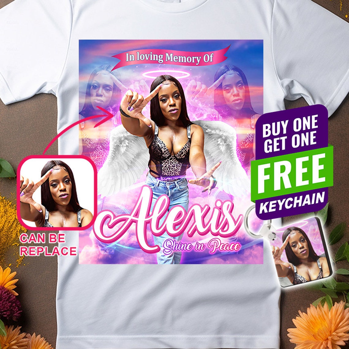 Memorial T-shirt, Custom Photo Remembrance Shirt, Bereavement Gift ...