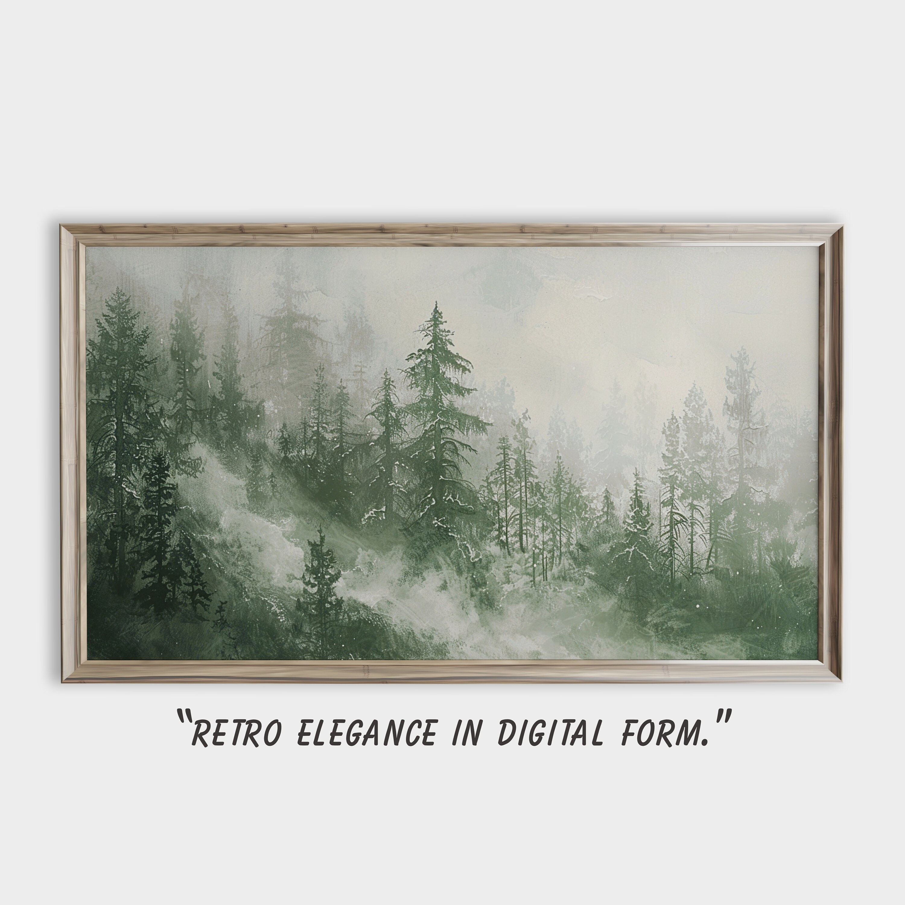 Winter Forest Landscape Frame TV Art, Rustic Christmas Screensaver ...