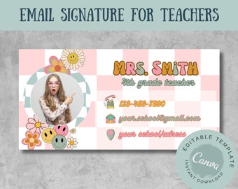 Email Signature Template With Logo & Photo Editable Canva - Etsy