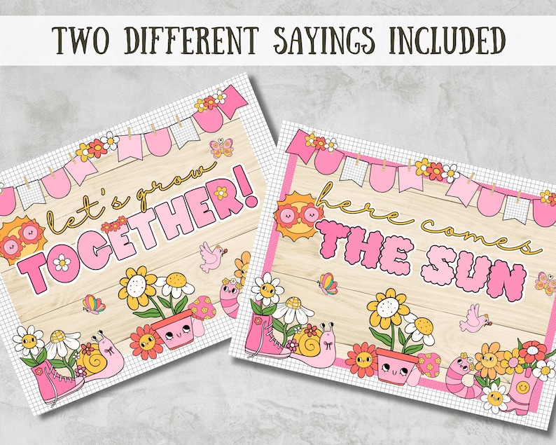 Spring Bulletin Board Ideas Pink April March Bulletin Board Kit Door ...