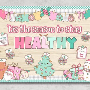 School Nurse Christmas Bulletin Board Kit Healthy Habits Winter ...