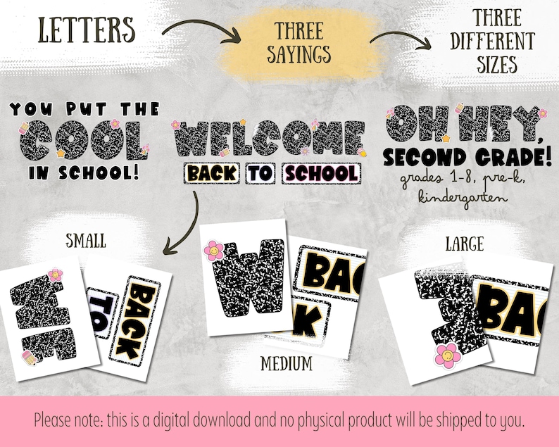 Welcome Back to School Bulletin Board Kit Ideas Composition Notebook ...
