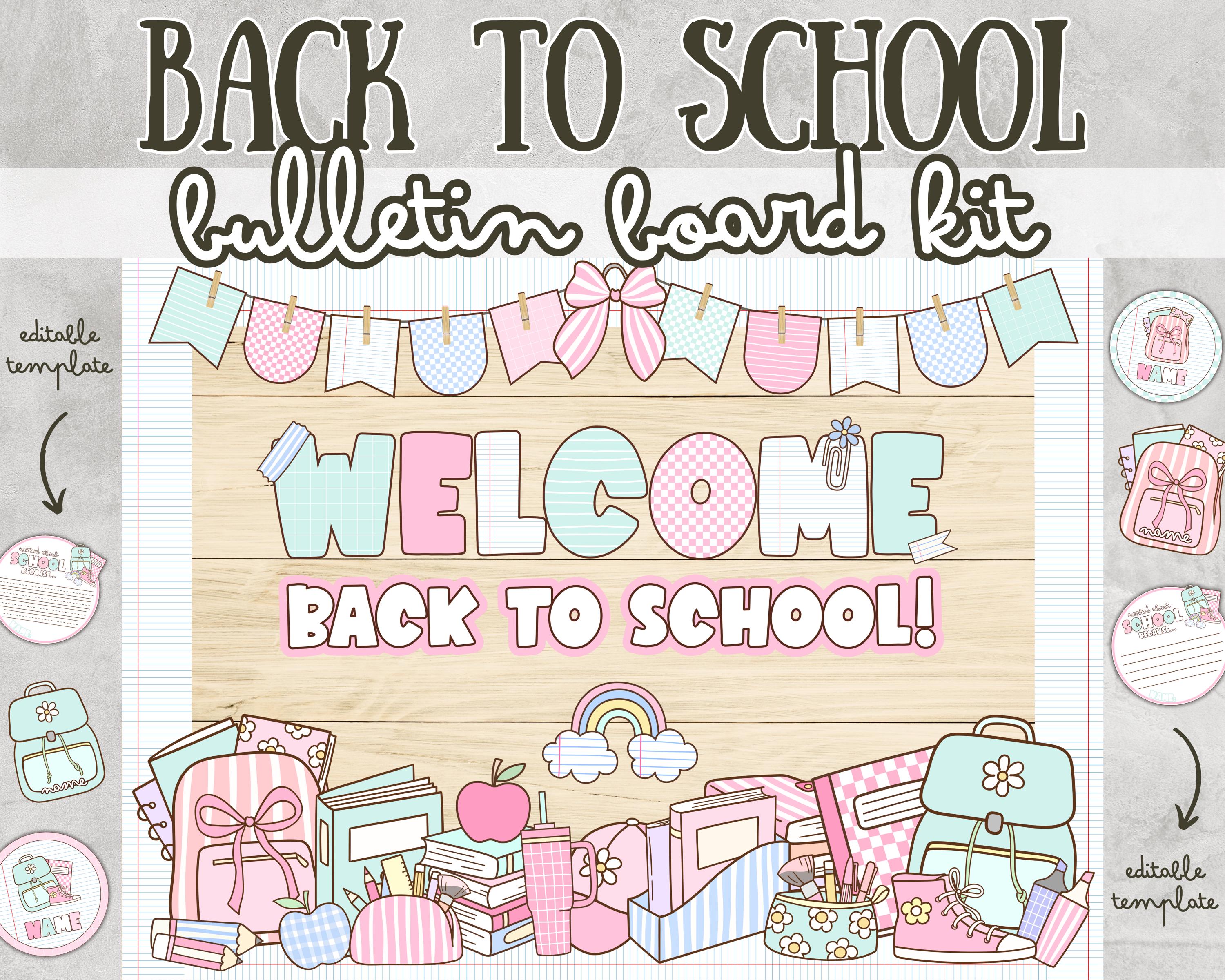 Welcome Back to School Bulletin Board Kit Ideas School Supplies Groovy ...