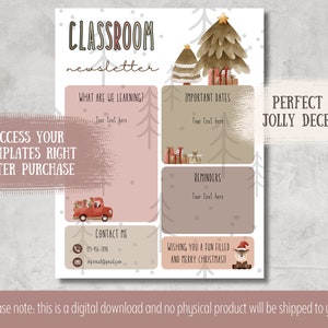 Winter Classroom Newsletter Template Canva Classroom Newsletter for ...