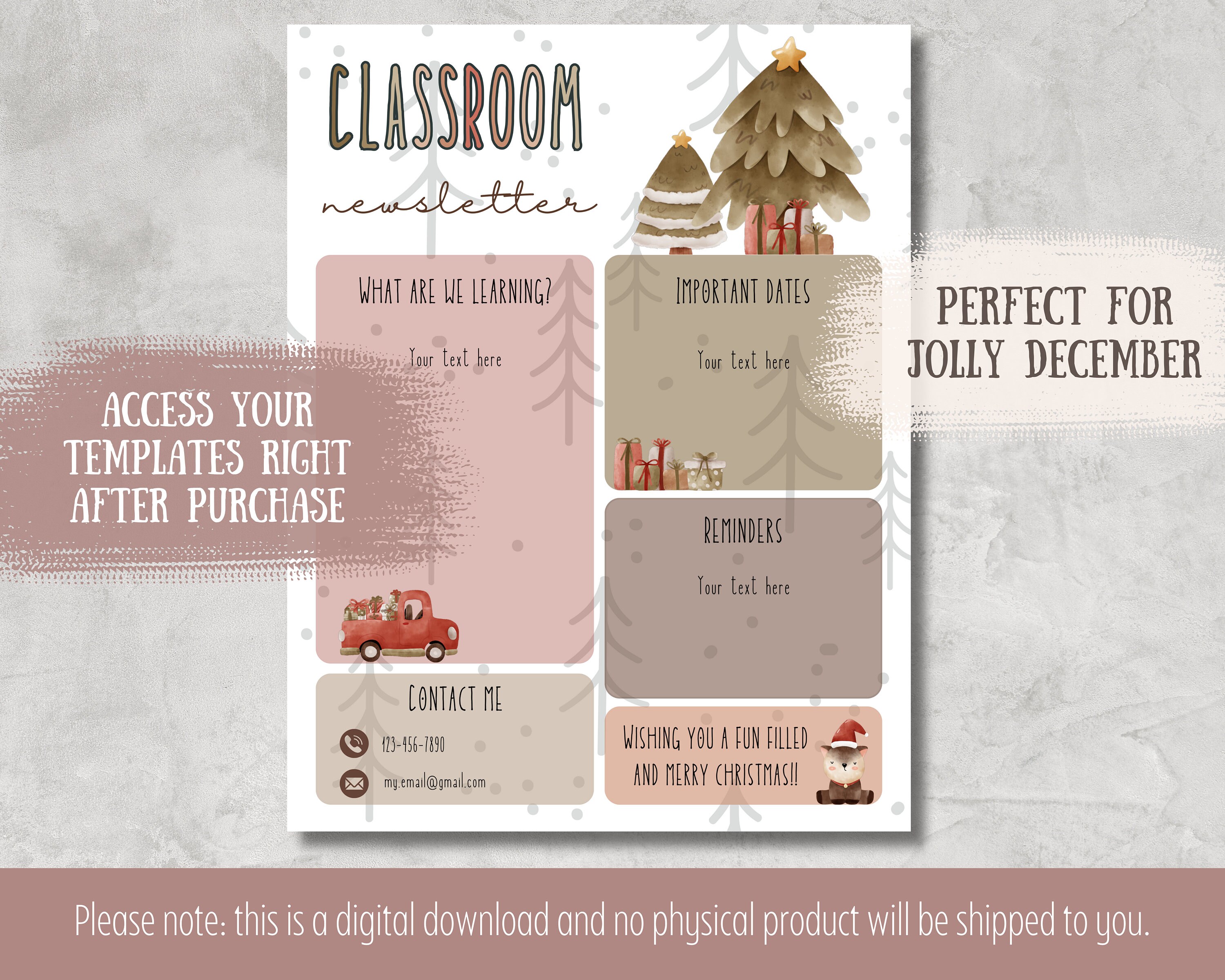 Winter Classroom Newsletter Template Canva Classroom Newsletter for ...