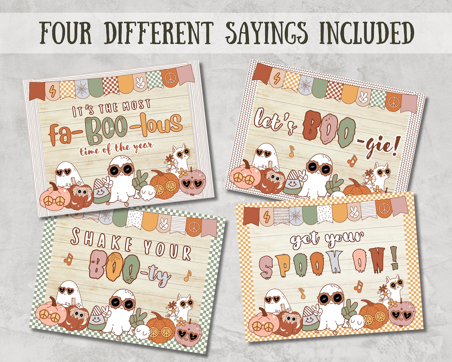 Groovy Halloween Bulletin Board Kit October Fall Bulletin Board Autumn ...