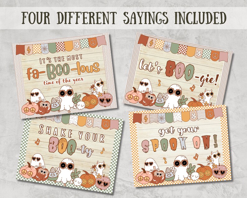 Groovy Halloween Bulletin Board Kit October Fall Bulletin Board Autumn ...