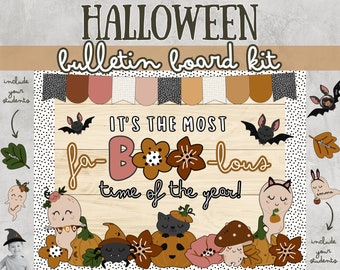Groovy Halloween Bulletin Board Kit October Fall Bulletin Board Autumn ...