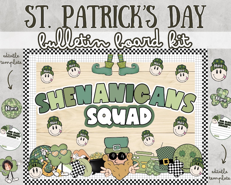 St. Patrick's Day Bulletin Board Ideas Spring March Bulletin Board Kit ...