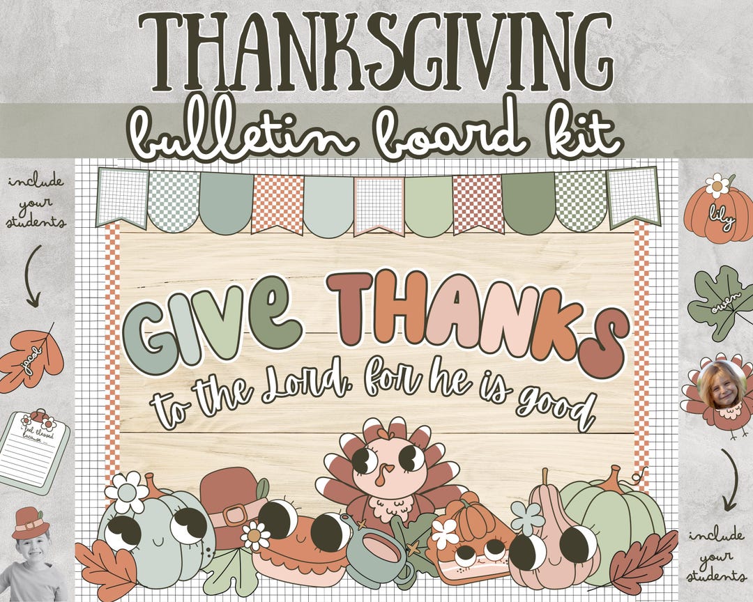 Christian Thanksgiving Bulletin Board Kit Fall Bulletin Board November ...