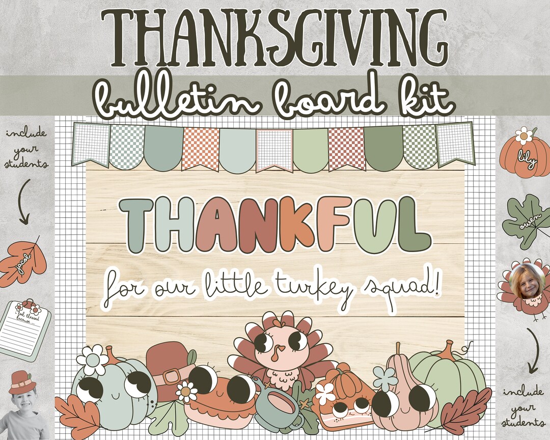 Thanksgiving Bulletin Board Kit Fall Bulletin Board November Bulletin ...